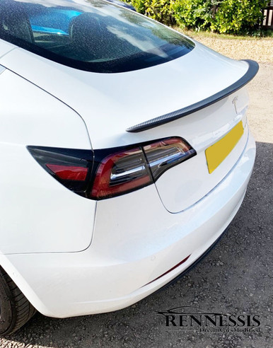 TESLA Model 3 Performance Genuine Matte Carbon Fibre Boot Lip Spoiler ...