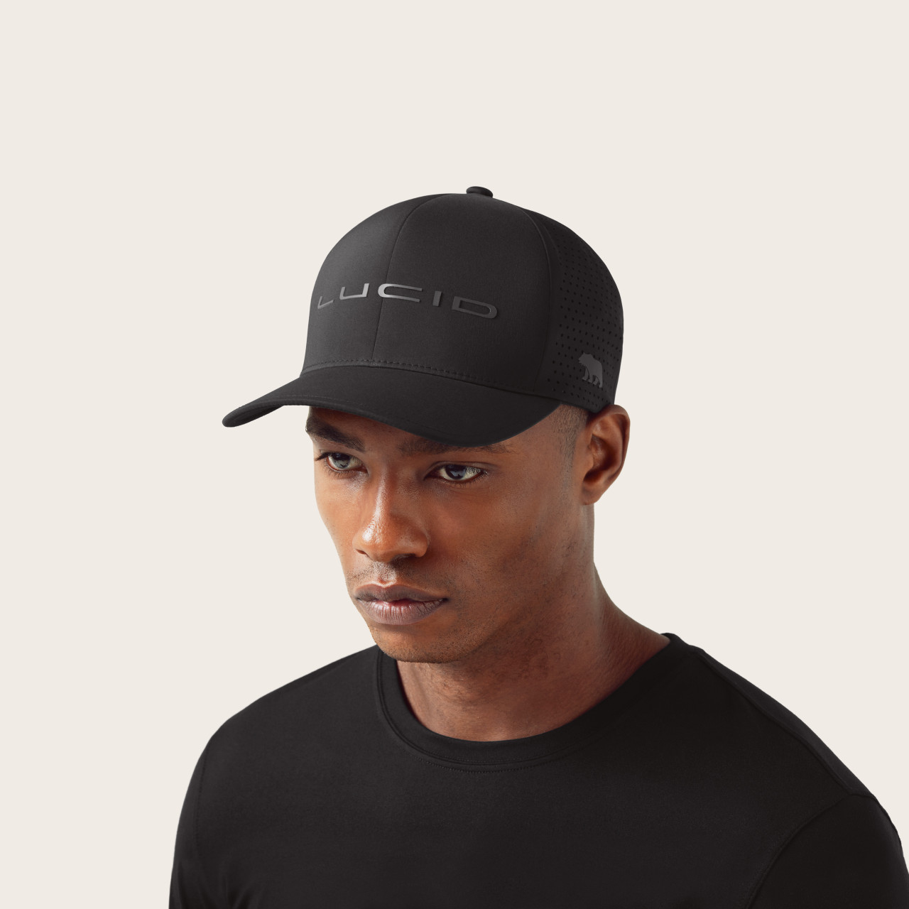 Lucid Logo Perforated Cap - Black