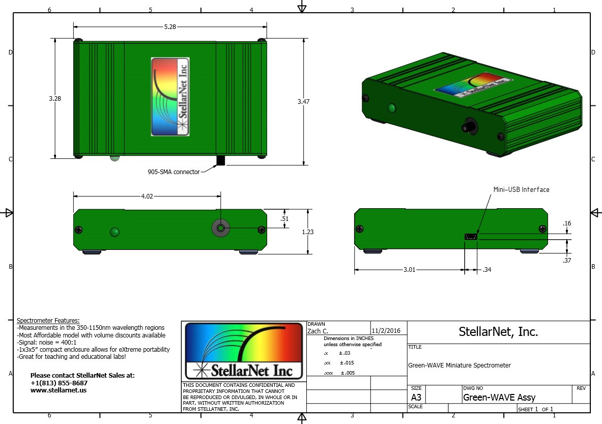 Low Cost GREEN-Wave Spectrometer - Stellarnet, Inc.