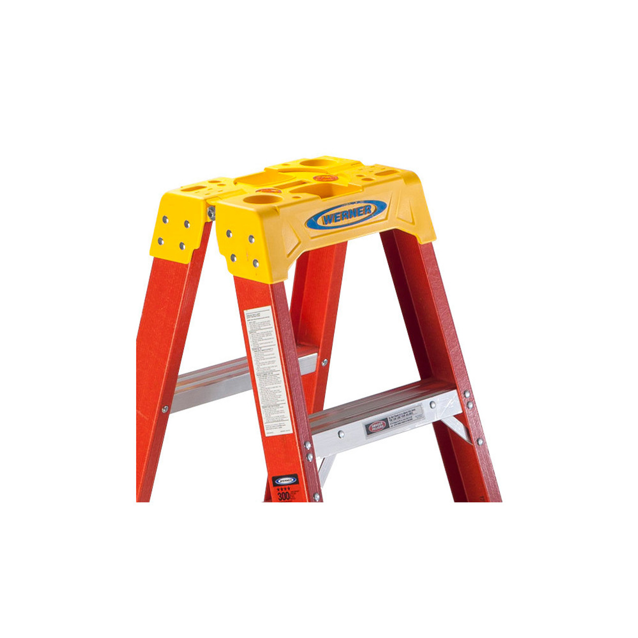 Werner T6200 Series Fiberglass Twin-Sided Stepladder // 300 lb Rated ... Werner T6200 Series Fiberglass Twin-Sided Stepladder // 300 lb Rated ...