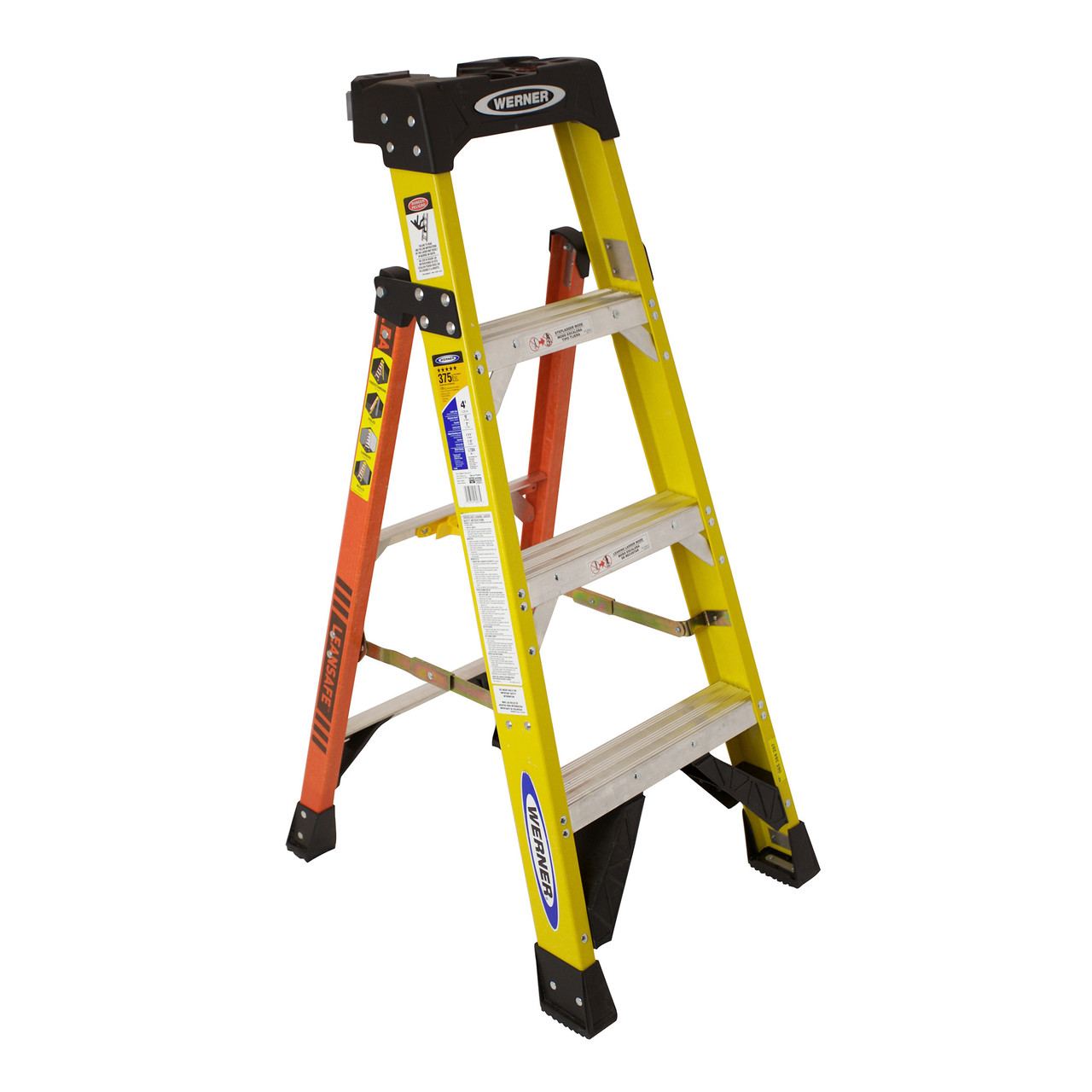 Werner L7300 Series // LEANSAFE Fiberglass Stepladder / 375 lb. Rating ...