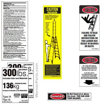 300 lb. Trestle Ladder Safety Labels - cityladderco.com
