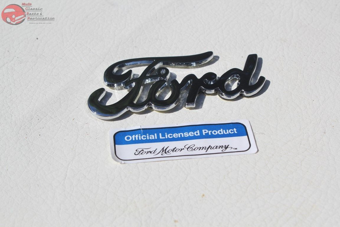 Chrome Ford Script Emblems Body Panel Fender Custom Truck Hot Rat ...