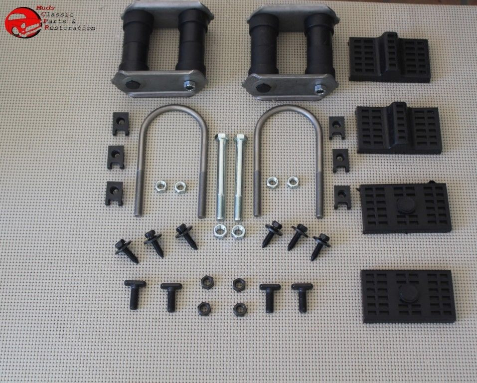 Multi Leaf Spring Kit Set Eye U T Bolts Brackets Pads J Clips Nuts ...