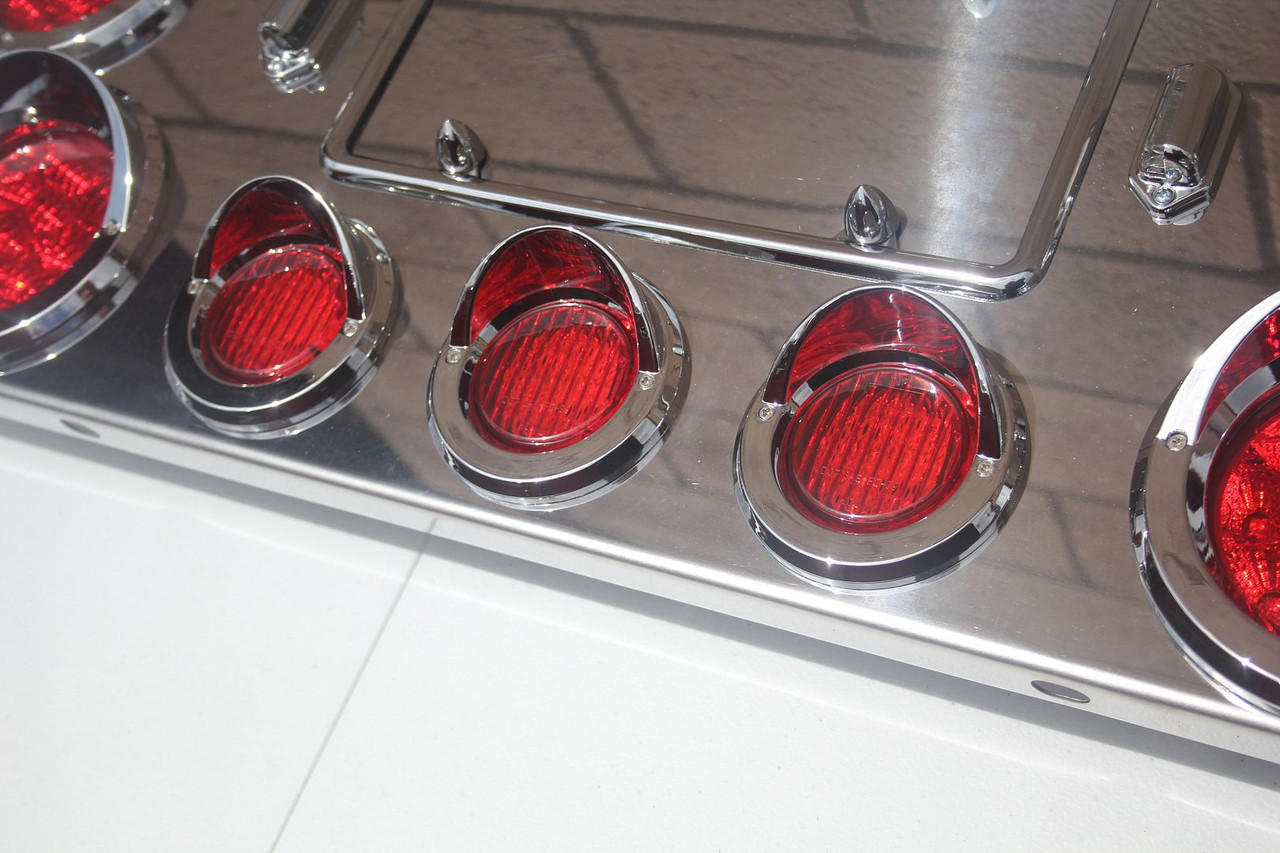 Stainless Steel Rear Center Panel Led Tail Lights Turn Signals License ...