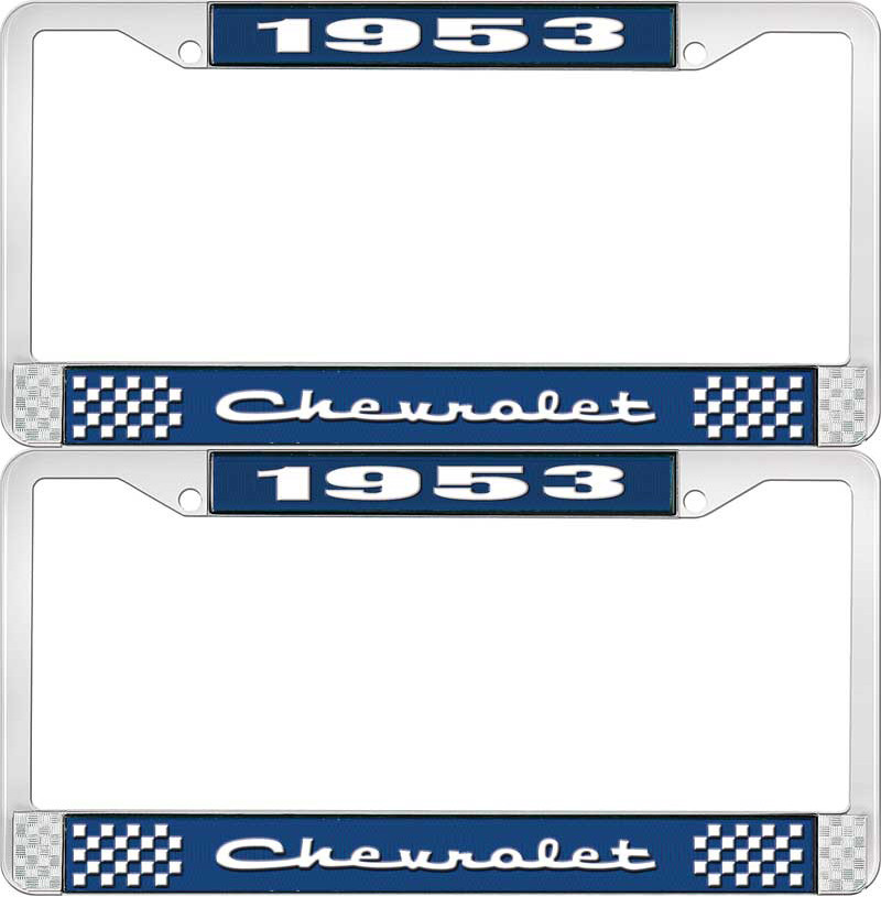 1953 Chevy Chevrolet Gm Licensed Front Rear Chrome License Plate Holder ...