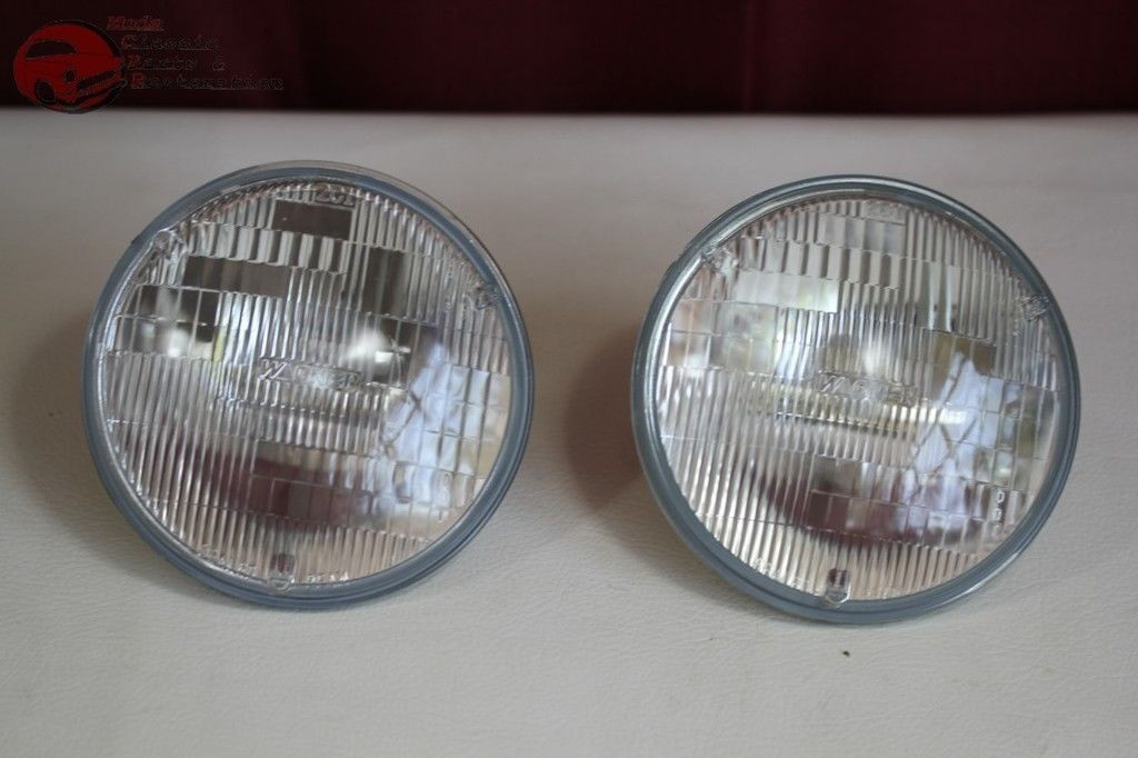 5" Halogen Round Sealed Beam Headlight Headlamp Bulbs Dual Quad 4 Lamp ...