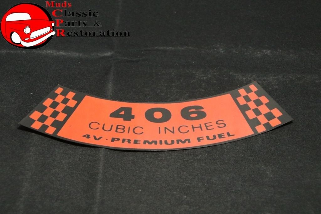 62 63 Ford, Galaxie 406-4V Premium Fuel Air Cleaner Decal - Muds ...