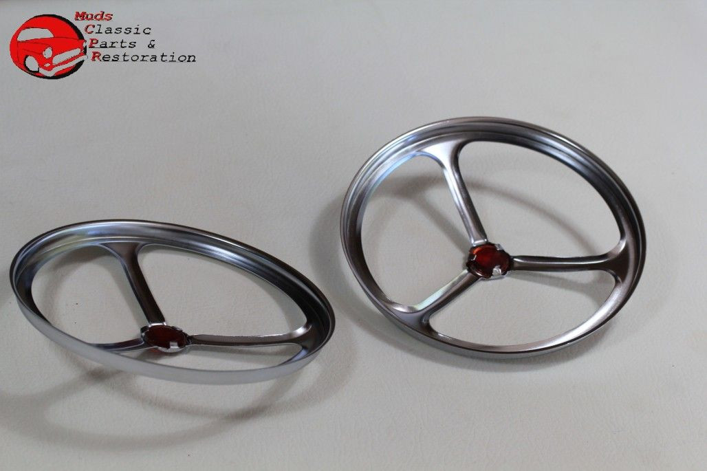 7" Lucas Tri Bar Red Dot Head Light Bulb Trim Cover Custom Truck Hot ...