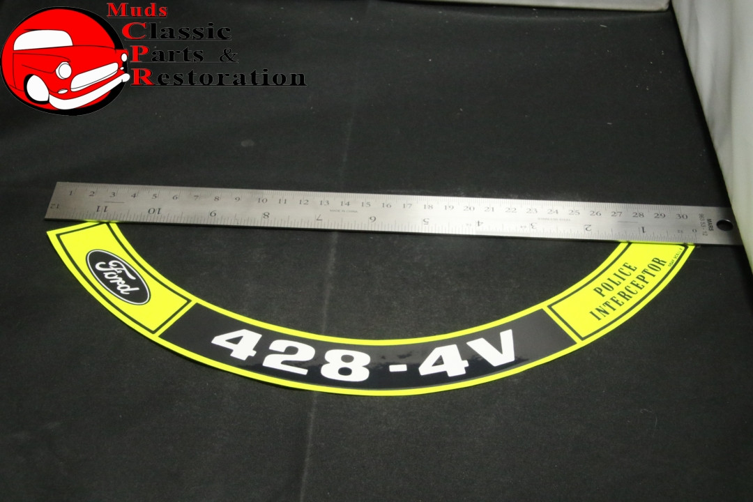 70 71 Ford Fairlane Torino 428-4V Interceptor Air Cleaner Decal - Muds ...