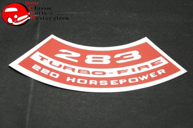 Chevy 283 Turbo-Fire 220 Horsepower Air Cleaner Decal