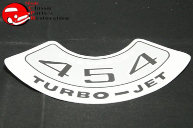Chevy Aftermarket 454 Turbo-Jet Air Cleaner Decal