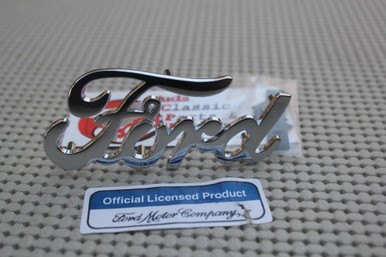 Chrome Ford Script Emblem Hot Rod Pickup Truck Low Boy Deuce Coupe ...
