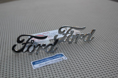 Chrome Ford Script Emblems Hot Rod Pickup Truck Low Boy Deuce Coupe ...