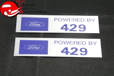 Ford "Powered By Ford 429" Valve Cover Decals Pair