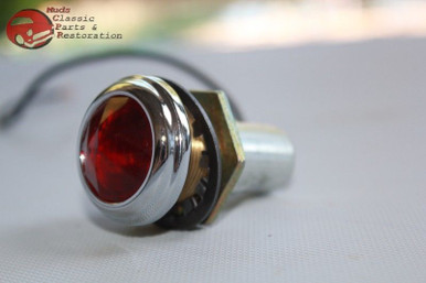 Red Dash Utility Accent Light Chrome Bezel Hot Rat Rod Custom Car ...