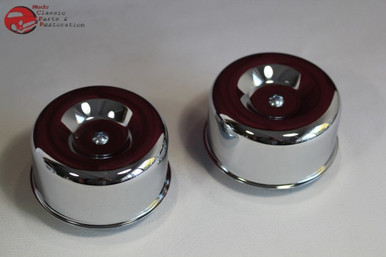 Smooth Chrome Hot Rat Rod Style Air Cleaners 1 Barrel 2 5/16 Custom ...