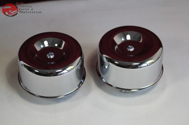 Smooth Chrome Hot Rat Rod Style Air Cleaners 1 Barrel 2 5/16 Chevy Ford ...