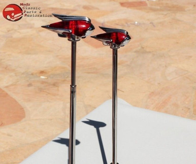 Vintage Style Art Deco Red Led Lighted Front Fender Guides Custom Car ...