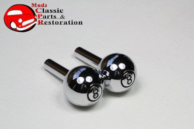 Chrome 8 Eight Pool Ball Door Lock Latch Knobs Custom Truck Hot Rat ...