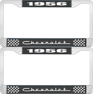 1956 Chevy Chevrolet Gm Licensed Front Rear Chrome License Plate Holder ...