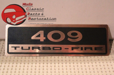 62-65 Chevy 409 Turbo-Fire Valve Cover Decal Gold And Black