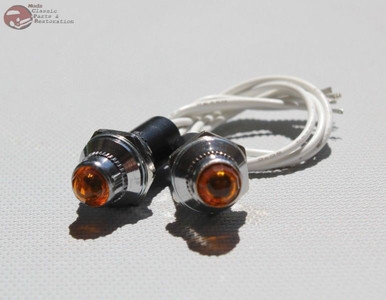 Amber Mini Pilot Instrument Dash Warning Indicator Lights Hot Rat ...