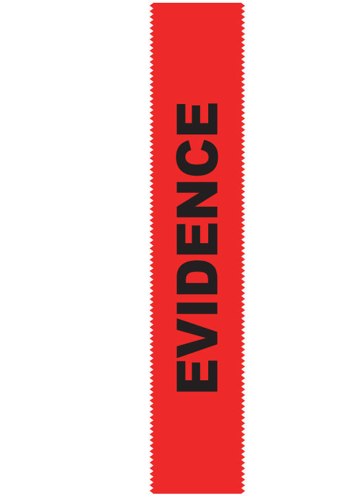 SealGuard™ Split Back Wide Red Evidence Tape "Evidence" Imprint ...
