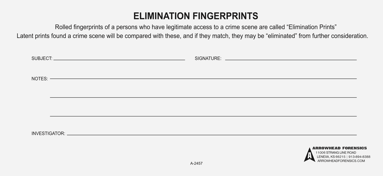 Fingerprinting - Elimination Kits - Idealink Elimination Kit - 50 ...