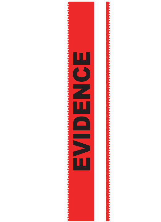 SealGuard™ Solid Back Evidence Tape Red White Stripe | Arrowhead Forensics