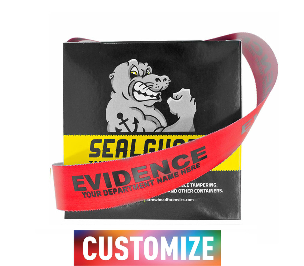 Custom SealGuard™ Solid Back Evidence Tape Red "Evidence" Imprint ...