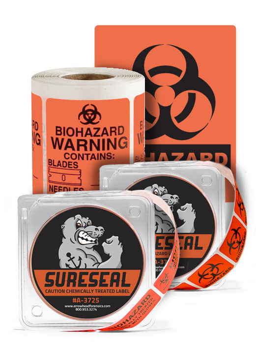 Evidence Packaging - Evidence Labels - Sureseal™ Biohazard & Caution ...