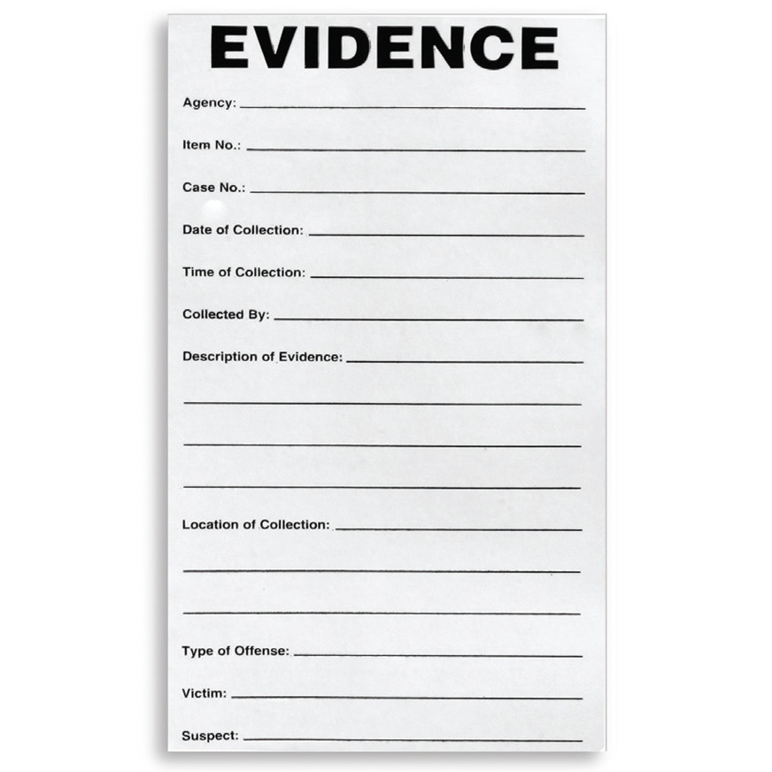 Adhesive Evidence Label - A-3706 - Arrowhead Forensics Evidence Packaging