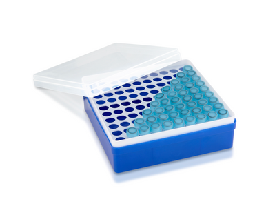 Ice Rack™ for 100 × 1.5mL tubes, detachable lid, tube platform, and base, numbered cavities ...