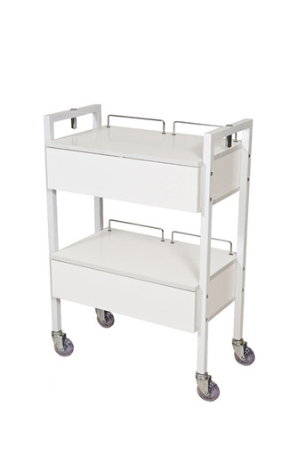 2 Drawer Beauty Trolley - White