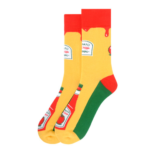 Men's Ketchup Novelty Socks - NVS19590-YW