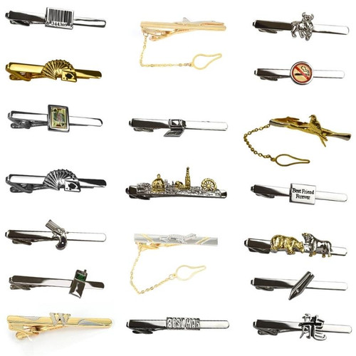 24 Pc Random Assorted Novelty Tie Bars - 24TBASST