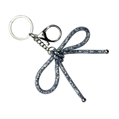 Steel Silver Mesh Bow Keychain | SELINI NY WHOLESALE