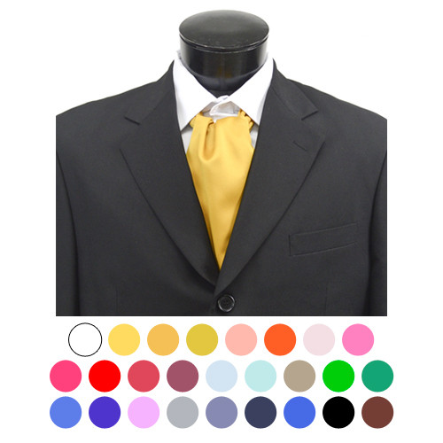 Solid Satin Poly Ascot With Hooks
