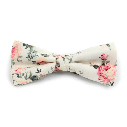 3pc Floral Wedding Cotton Banded Bow Tie - NFCB17131
