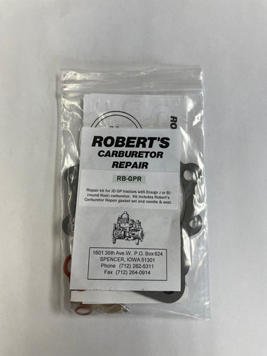 Basic Carburetor Kit for JD-GP with Ensign "J"/"BJ" carburetors (round ...
