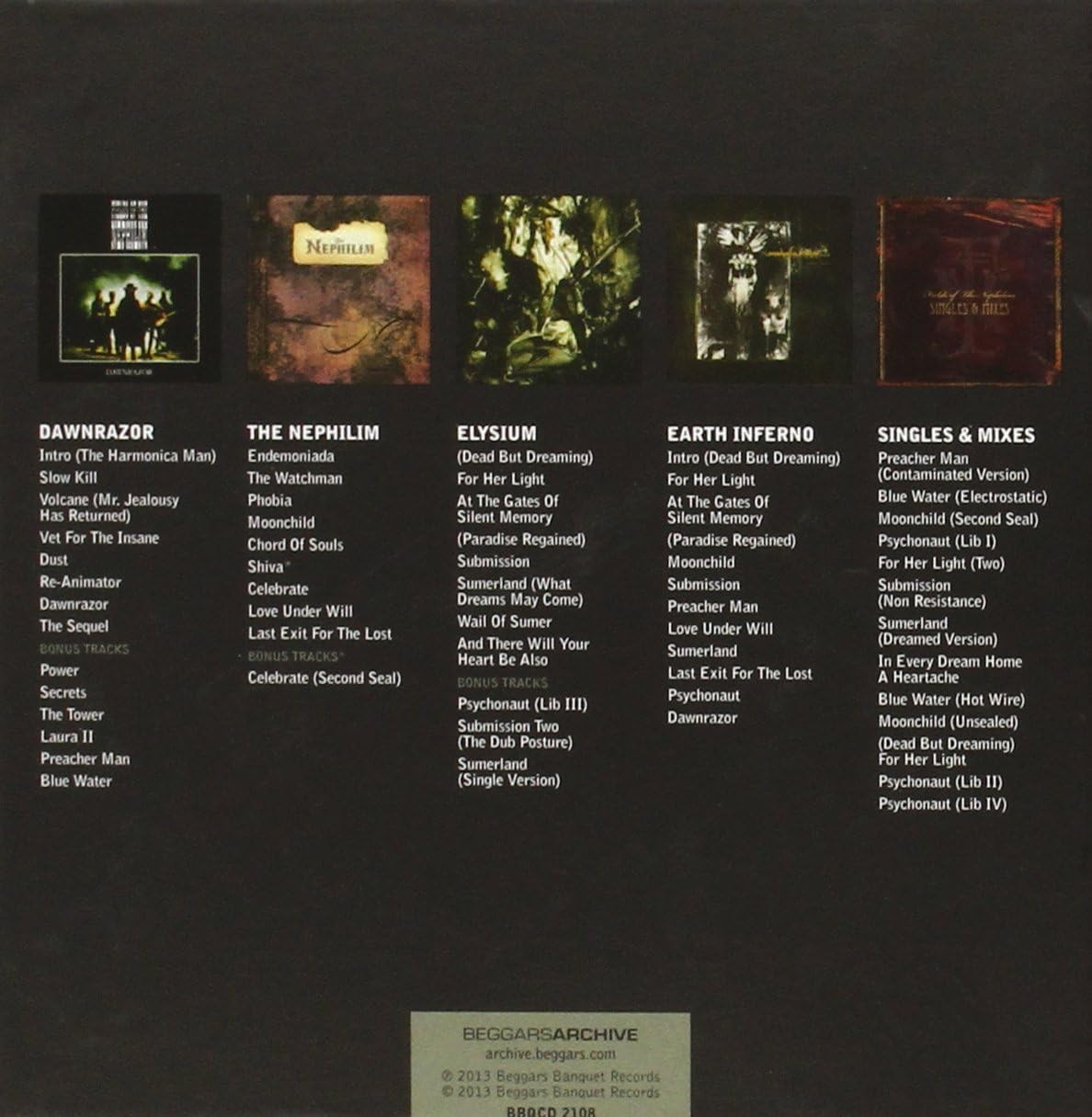 Fields Of The Nephilim '5 Albums' 5CD Box Set