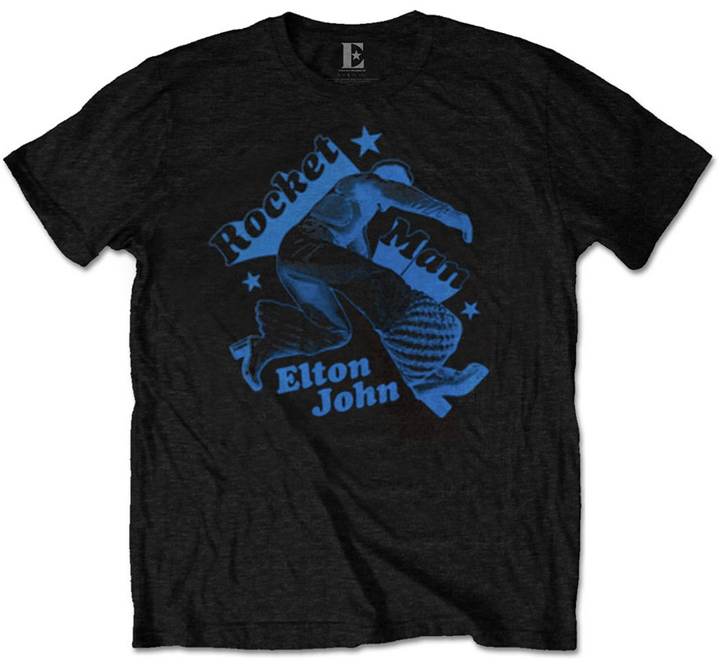 Elton John 'Rocketman Jump' (Black) T-Shirt