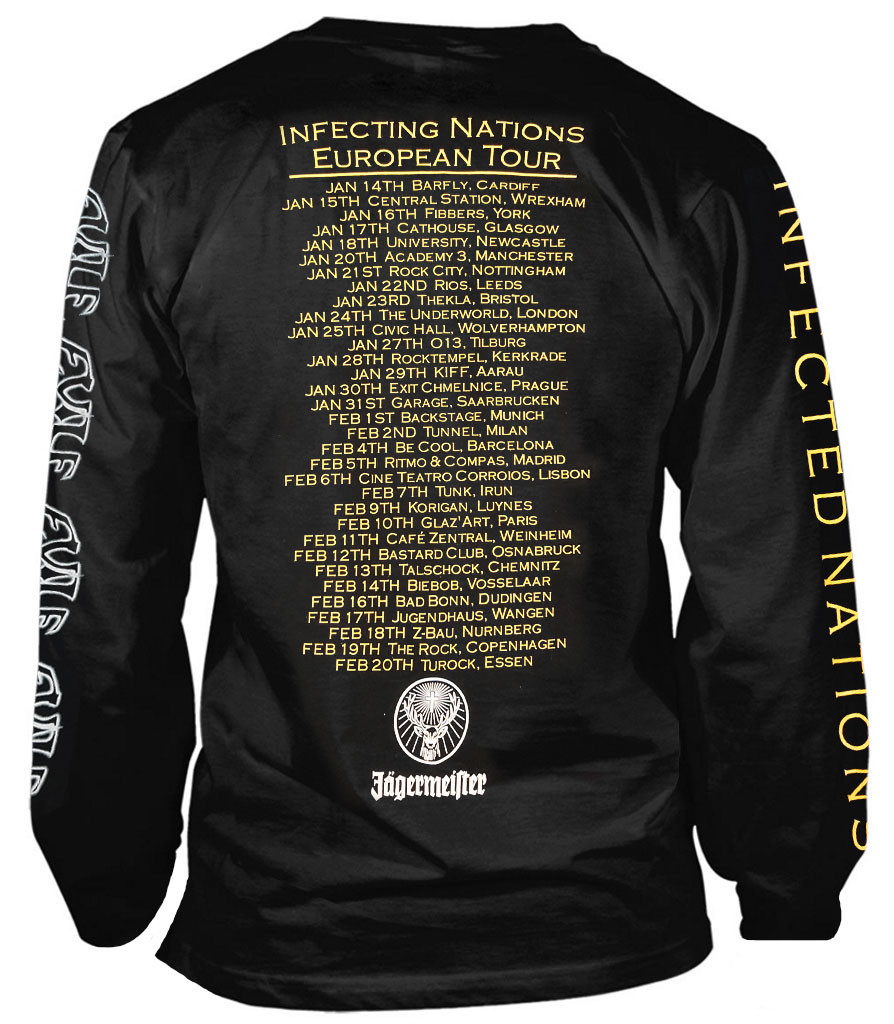 Evile 'Infected Nations' (Black) Long Sleeve Shirt