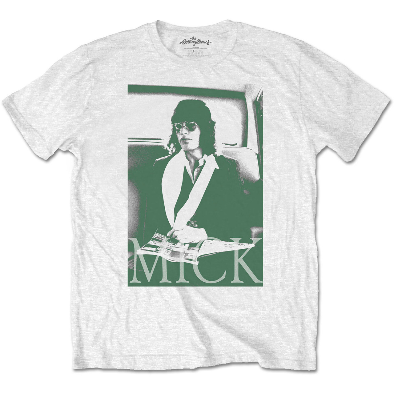 The Rolling Stones 'Mick Photo Version 1' (White) T-Shirt | Eyesore Merch