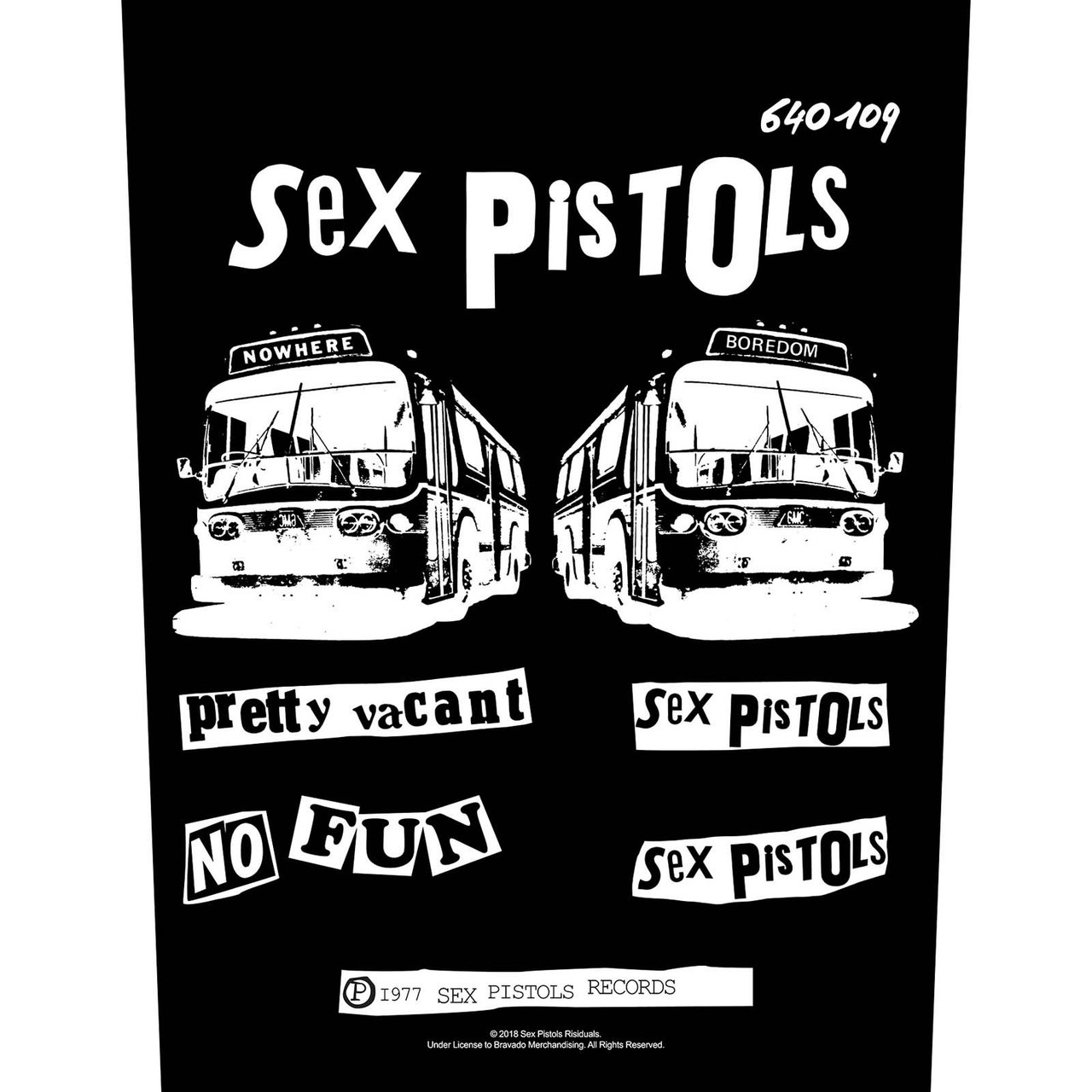 Sex Pistols Pretty Vacant Black Back Patch Eyesore Merch
