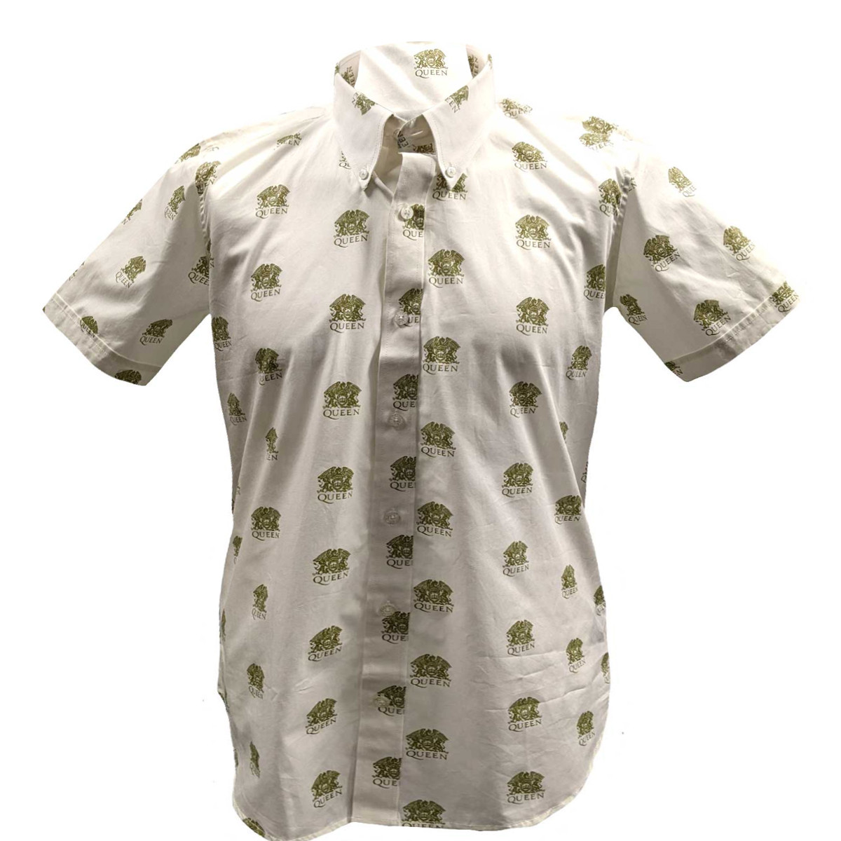 Queen 'Crest Pattern' (White) Casual Shirt | Eyesore Merch