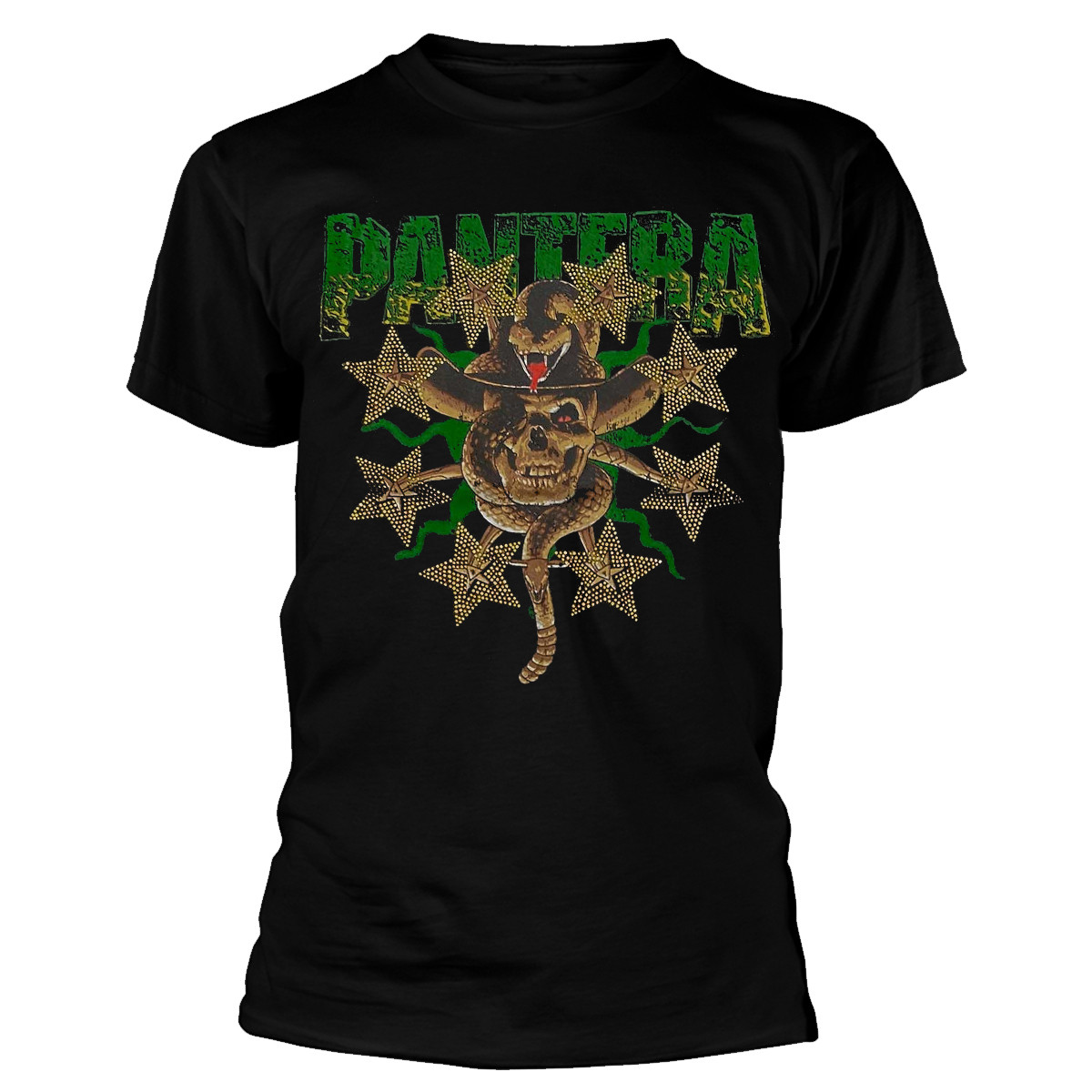 Pantera 'Skull & Snake Diamante' (Black) T-Shirt | Eyesore Merch