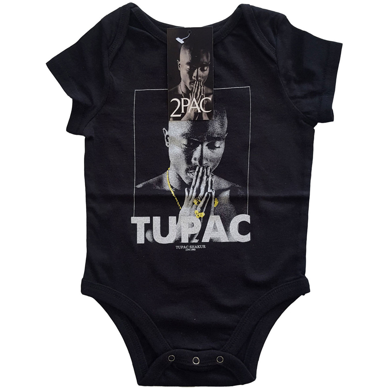 Tupac 'Praying' (Black) Baby Grow | Eyesore Merch