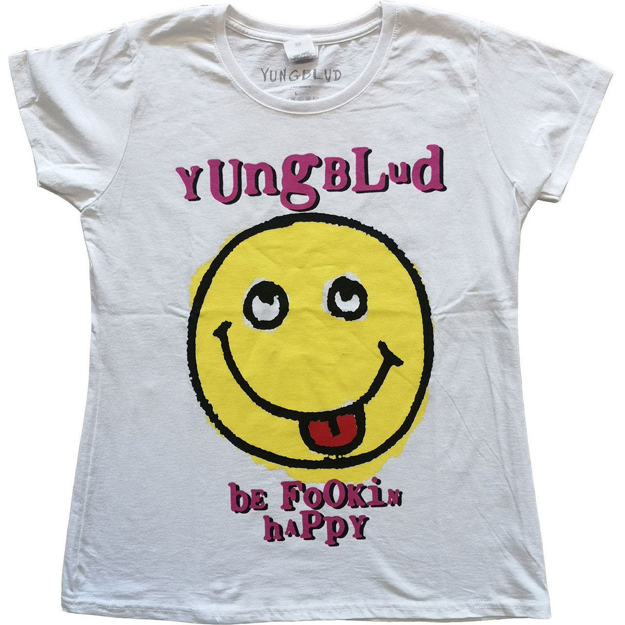 Yungblud Raver Smile White Womens Fitted T Shirt Eyesore Merch